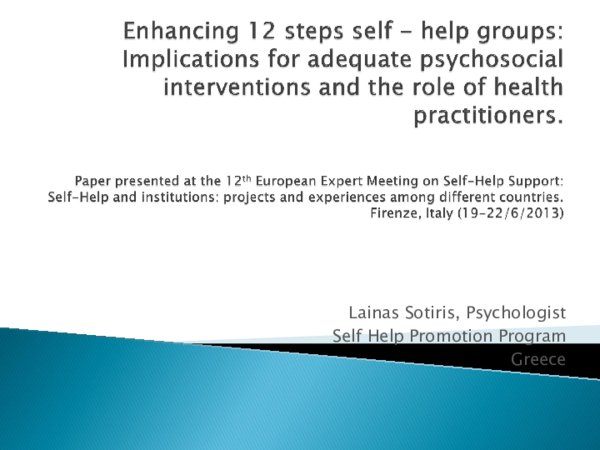 (PDF) Lainas, S. (2013). Enhancing 12 step self - help groups ...