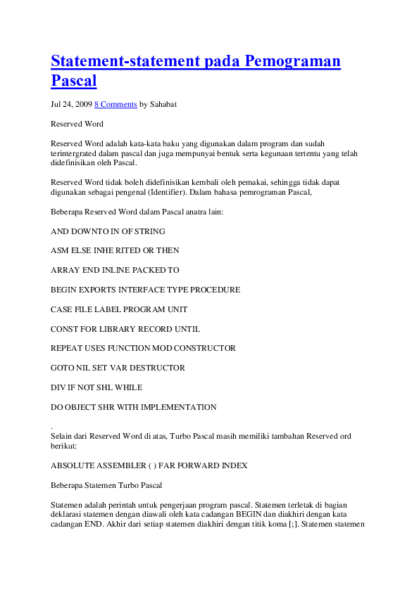 (DOC) Statement pascal