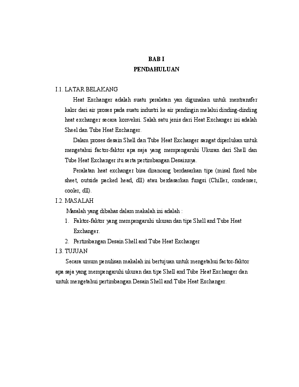 (DOC) Shell and tube HE