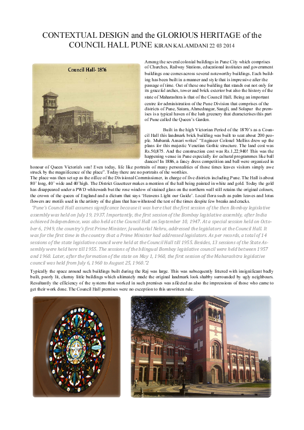 (PDF) Contextual Design at the Council Hall in Pune