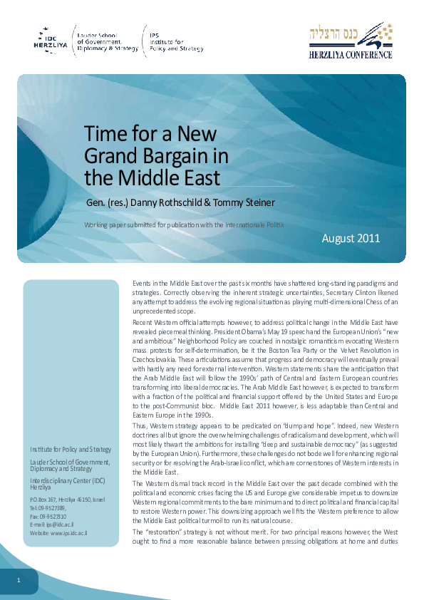 (PDF) With Danny Rothschild: Time for a New Grand Bargain in the Middle ...