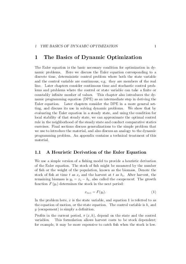 (PDF) THE BASICS OF DYNAMIC OPTIMIZATION