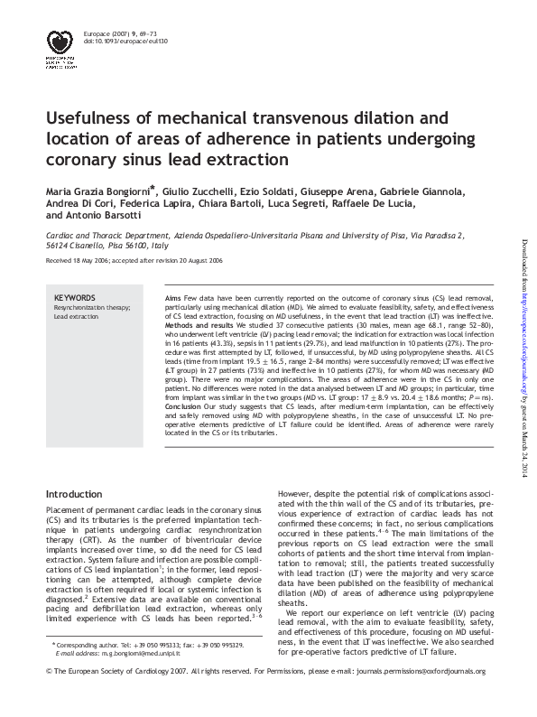 (PDF) Usefulness of mechanical transvenous dilation and location of ...