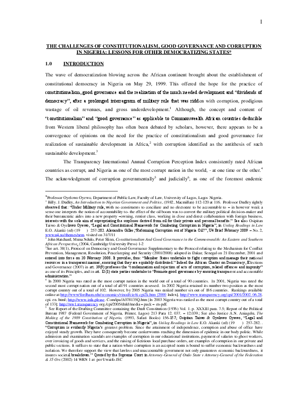 (DOC) THE CHALLENGES OF CONSTITUTIONALISM