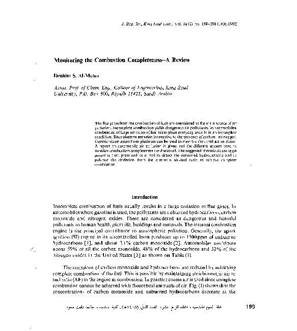 (PDF) Monitoring Combustion Completeness A Review Al Mutaz | Ibrahim Al ...