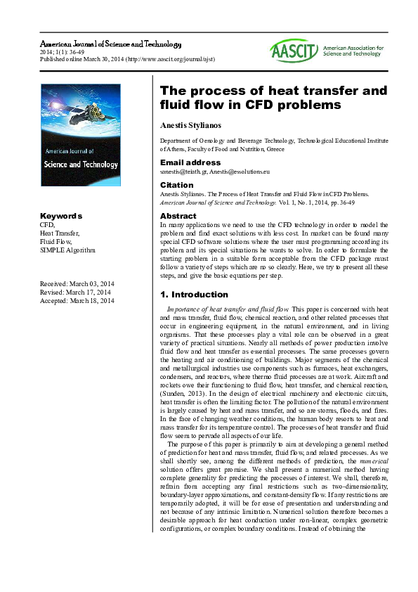 (PDF) The process of heat transfer and fluid flow in CFD problems