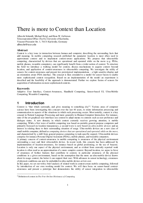 (PDF) There is more to context than location