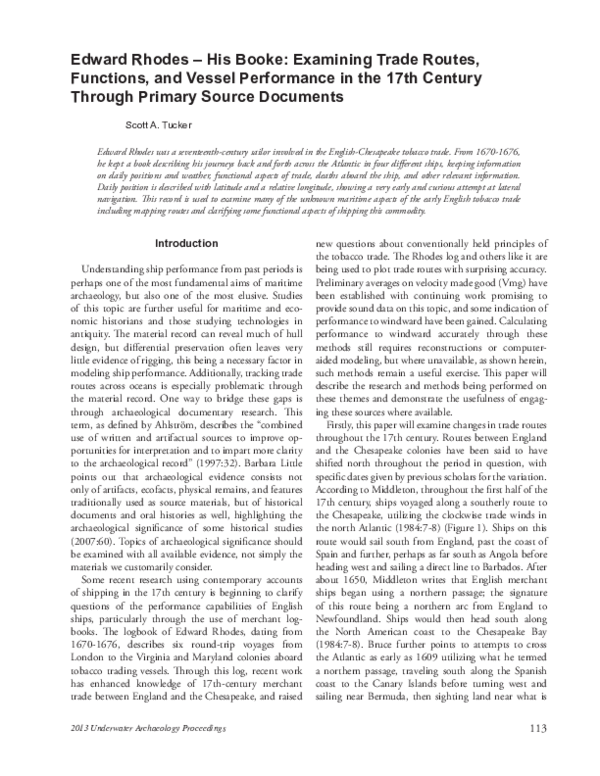 (PDF) Edward Rhodes - His Booke: Examining Trade Roudes, Functions, and ...
