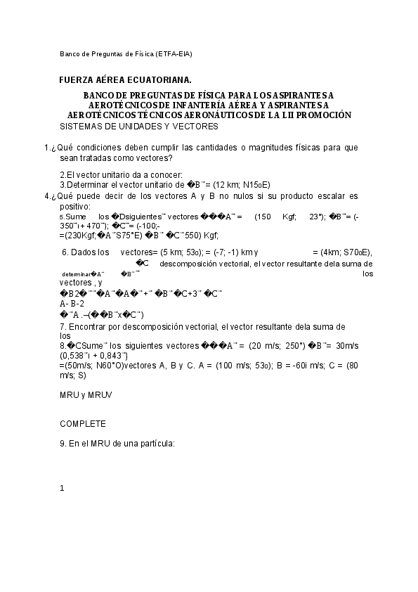 (DOC) Banco de Preguntas de Fisica