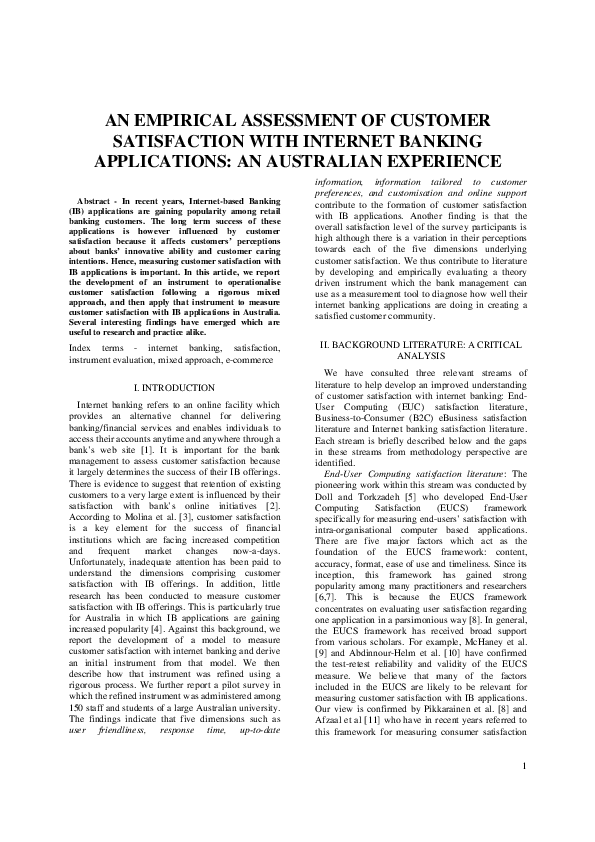 (PDF) AN EMPIRICAL ASSESSMENT OF CUSTOMER SATISFACTION WITH INTERNET ...