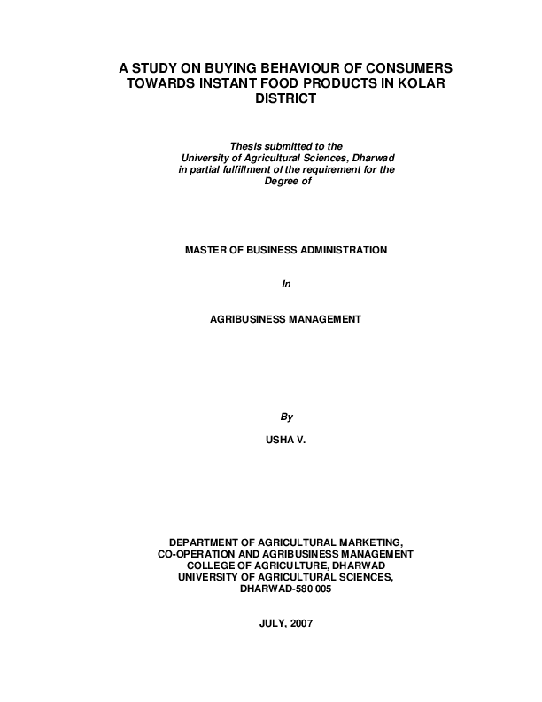 (PDF) A STUDY ON BUYING BEHAVIOUR OF CONSUMERS TOWARDS INSTANT FOOD ...