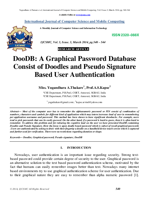 (PDF) DooDB: A Graphical Password Database Consist of Doodles and Pseudo Signature Based User ...