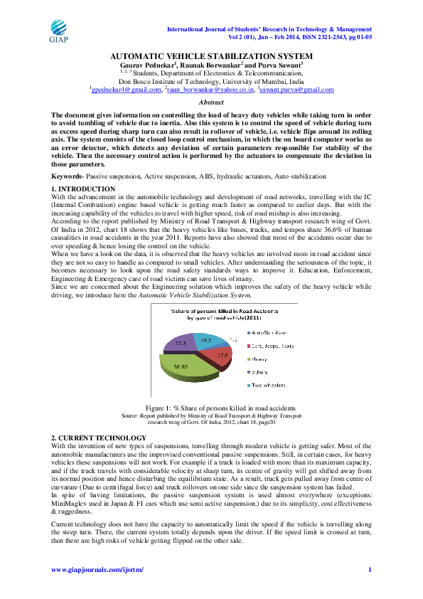 (PDF) AUTOMATIC VEHICLE STABILIZATION SYSTEM