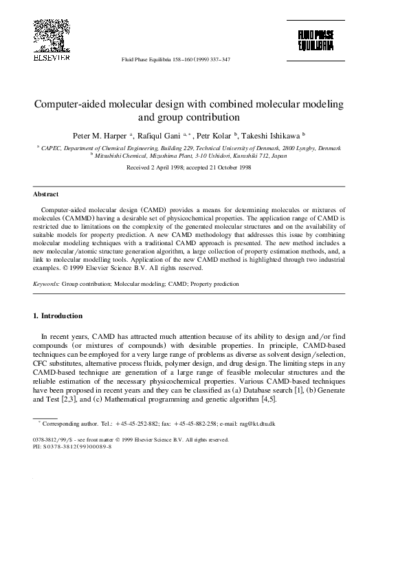(PDF) Computer-aided molecular design with combined molecular modeling ...