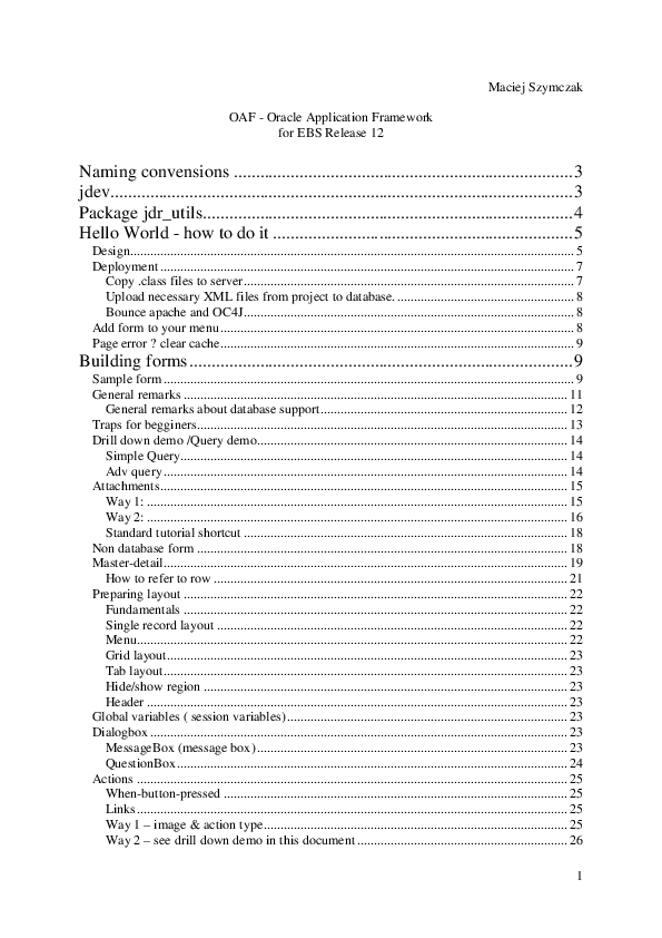 (PDF) Maciej Szymczak OAF -Oracle Application Framework for EBS Release ...