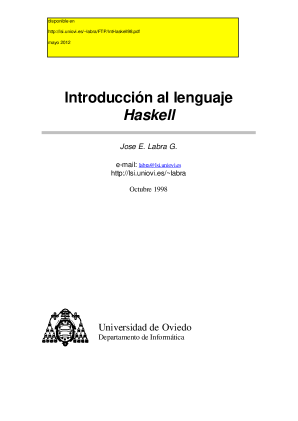 (PDF) Introducción al lenguaje Haskell