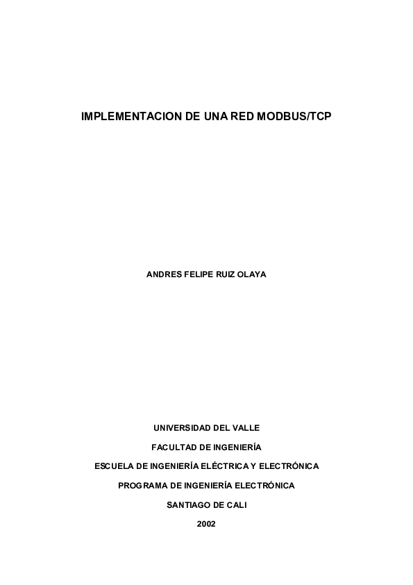 (PDF) IMPLEMENTACION DE UNA RED MODBUS/TCP