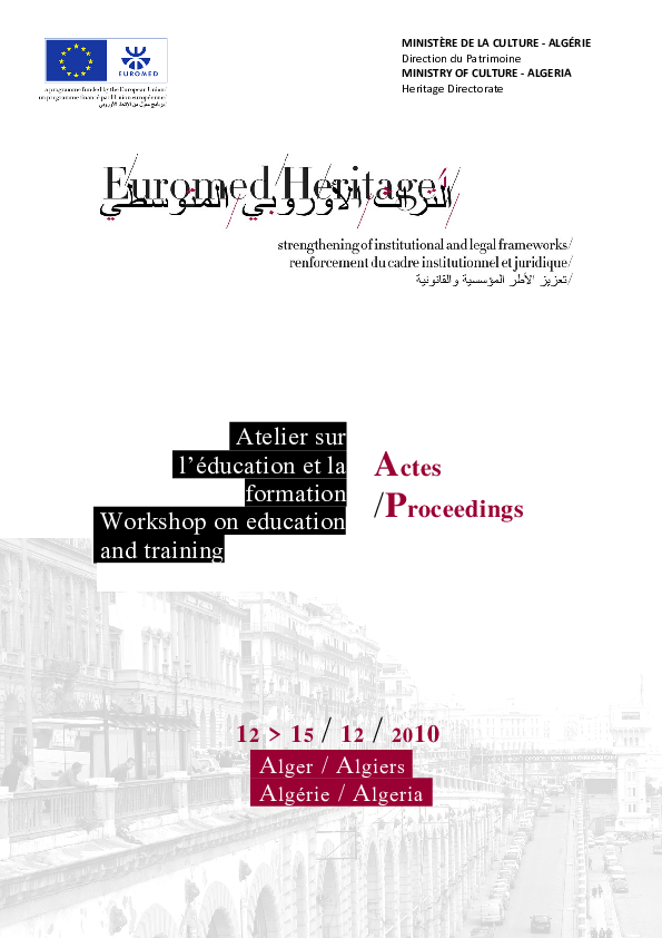 EuroMed IV Workshop on Education and Training (with others)