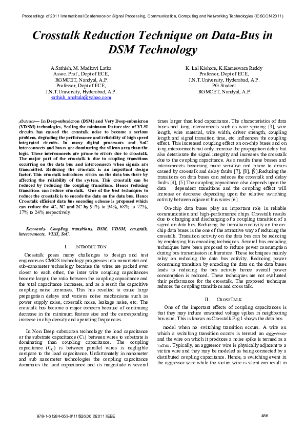 Pdf Crosstalk Reduction Technique On Data Bus In Dsm Technology