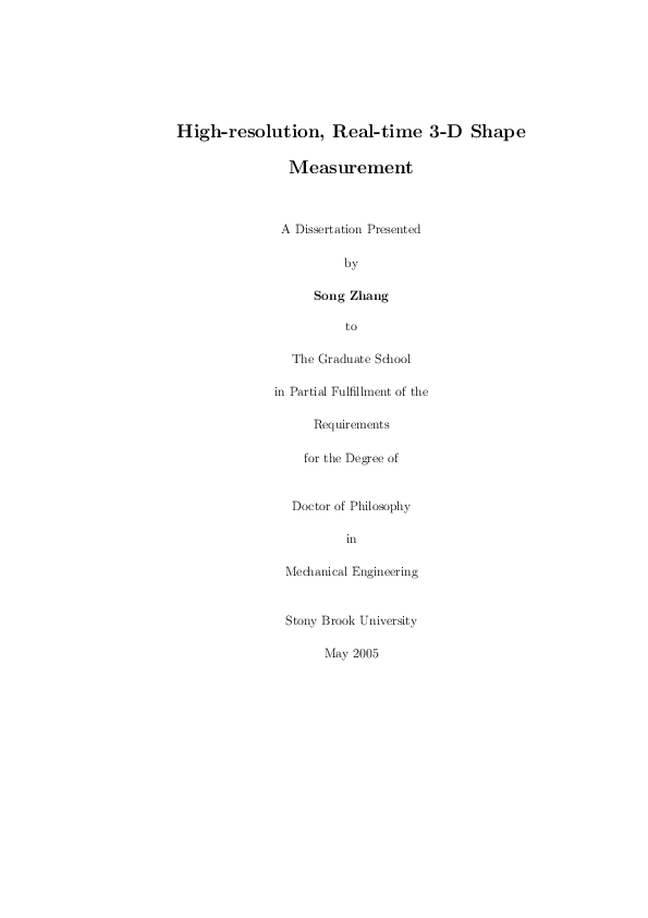 (PDF) High-resolution, Real-time 3-D Shape Measurement