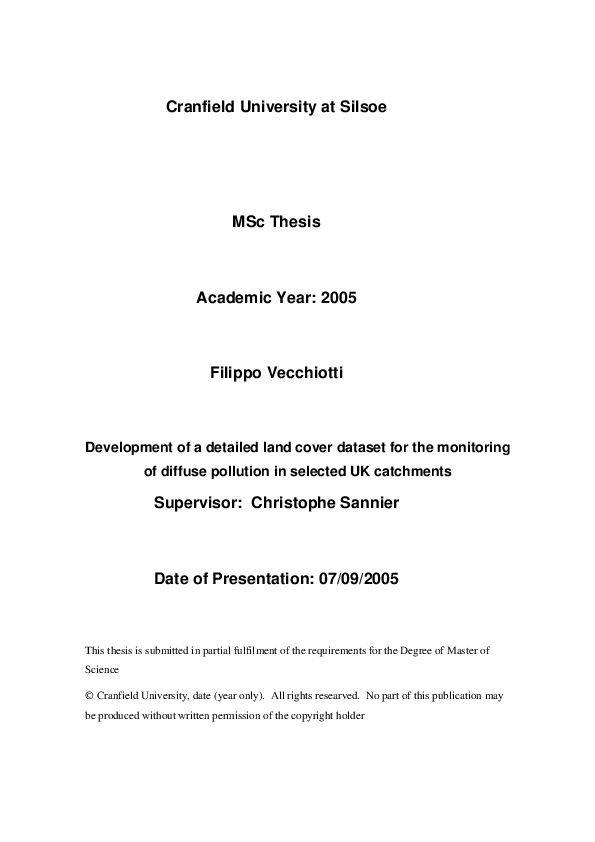 (PDF) Development of a detailed land cover dataset for the monitoring ...