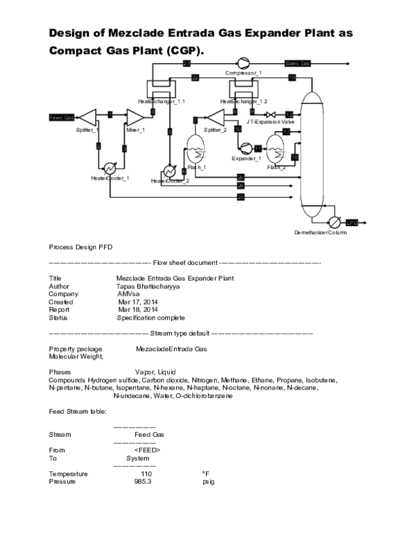 (DOC) Design of Mezclade Entrada Gas Expander Plant