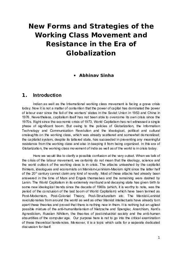 (DOC) New Forms and Strategies of Working Class Resistance in the Era ...