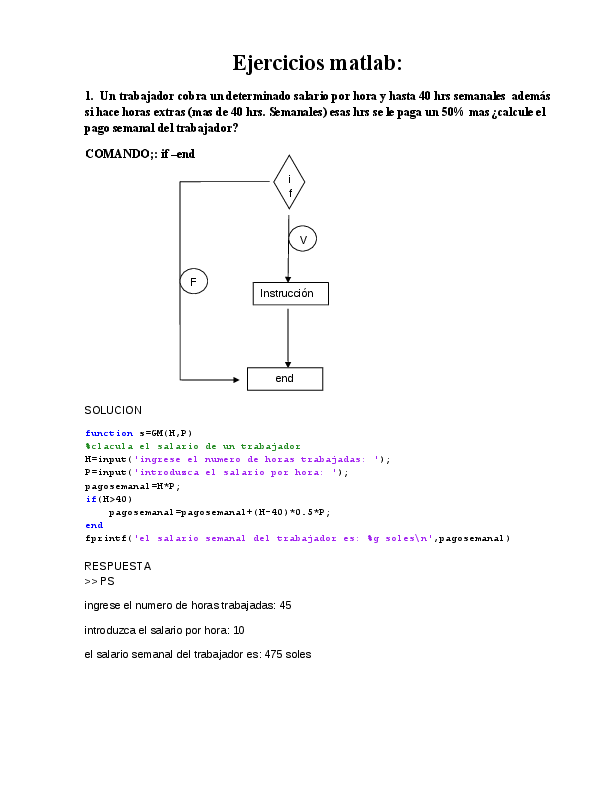 (DOC) EJERCICIOS DE MATLAB examn