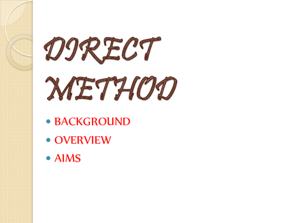 (PPT) DIRECT METHOD