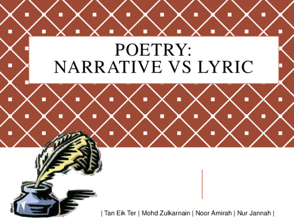 (PPT) Poetry narrative vs lyric