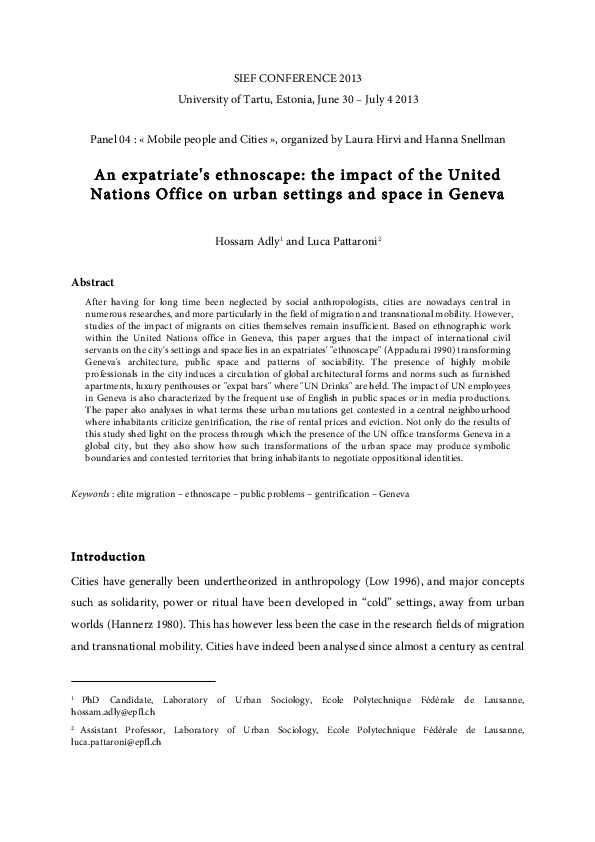 (PDF) An expatriate's ethnoscape: the impact of the United Nations ...