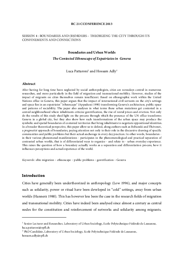 (PDF) Boundaries and Urban Worlds. The Contested Ethnoscape of ...