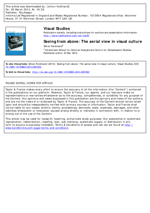 (PDF) 'Seeing From Above: The Aerial View in Visual Culture' ed. by ...