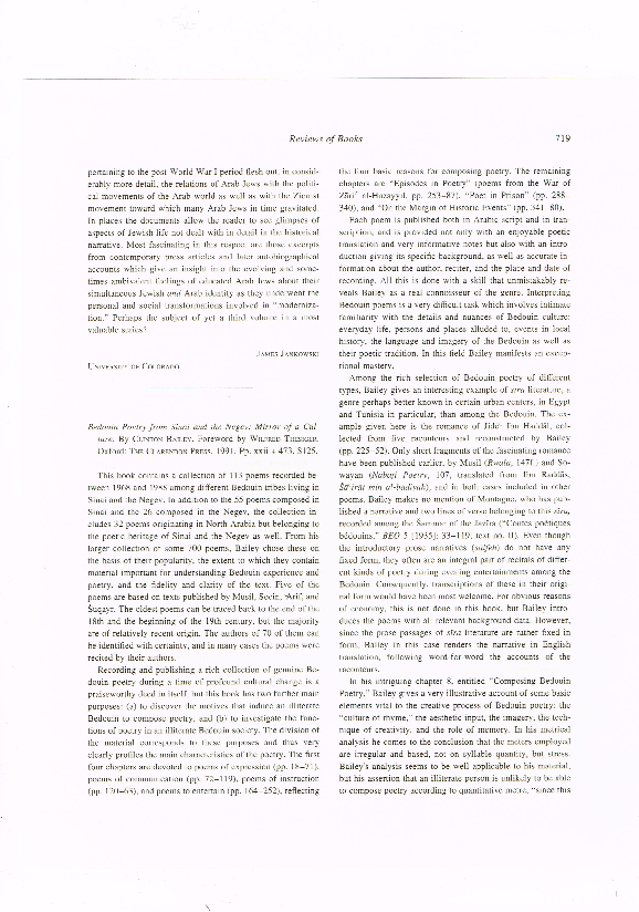 (PDF) Review of Clinton Bailey, Bedouin Poetry from Sinai and the Negev ...