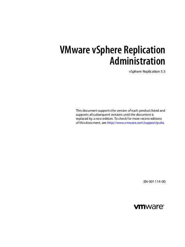 (PDF) VMware vSphere Replication Administration