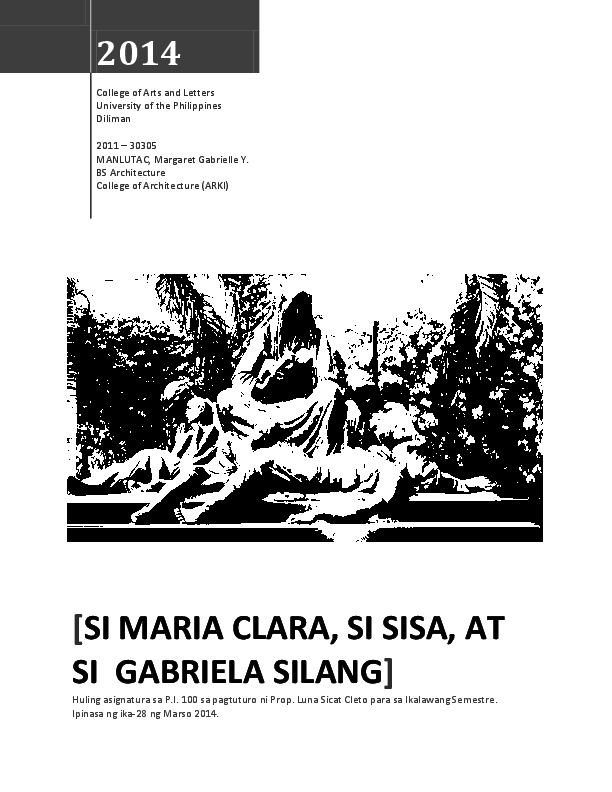 (PDF) Si Maria Clara, Si Sisa, at Si Gabriela Silang