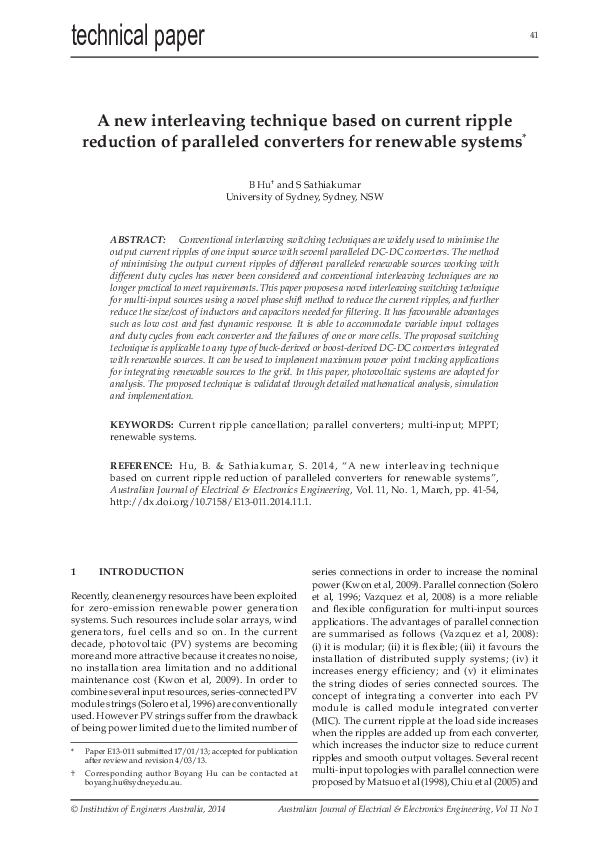 Pdf Journal Paper A New Interleaving Technique Based On Current Ripple Reduction Of