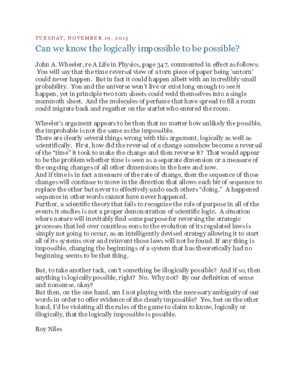 (PDF) T Can we know the logically impossible to be possible