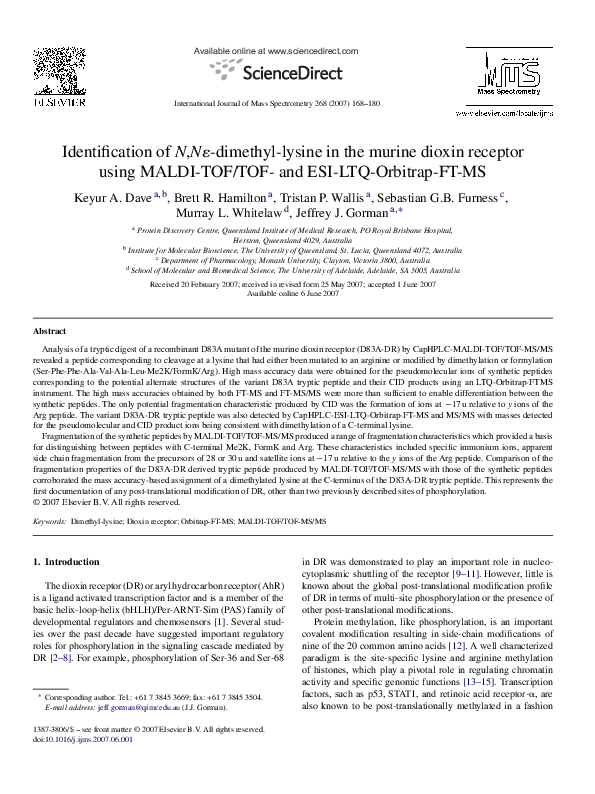(PDF) Identification of N,N epsilon-dimethyl-lysine in the murine ...