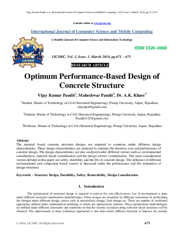 (PDF) Optimum Performance-Based Design of Concrete Structure﻿