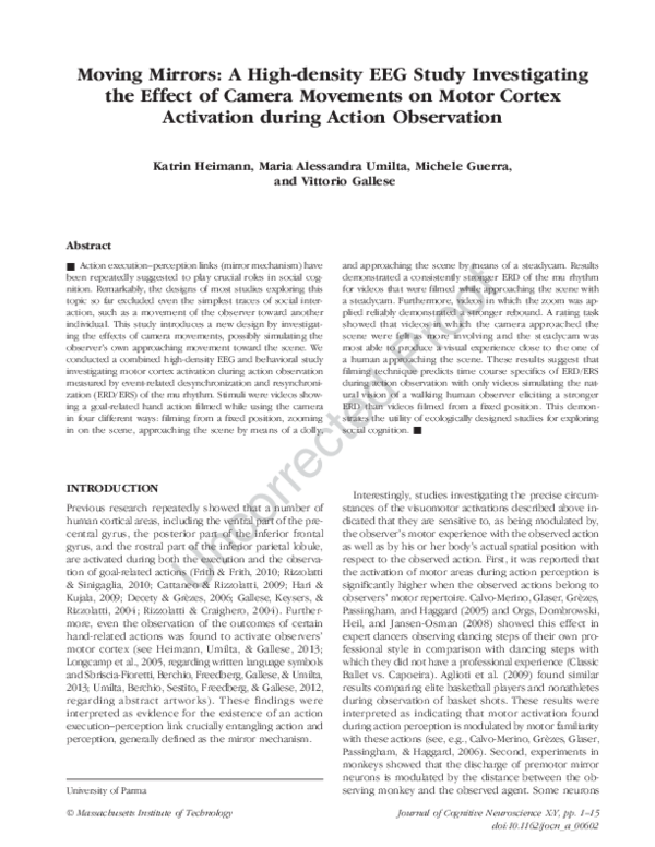 (PDF) Moving Mirrors: A High-density EEG Study Investigating the Effect of Camera Movements on ...