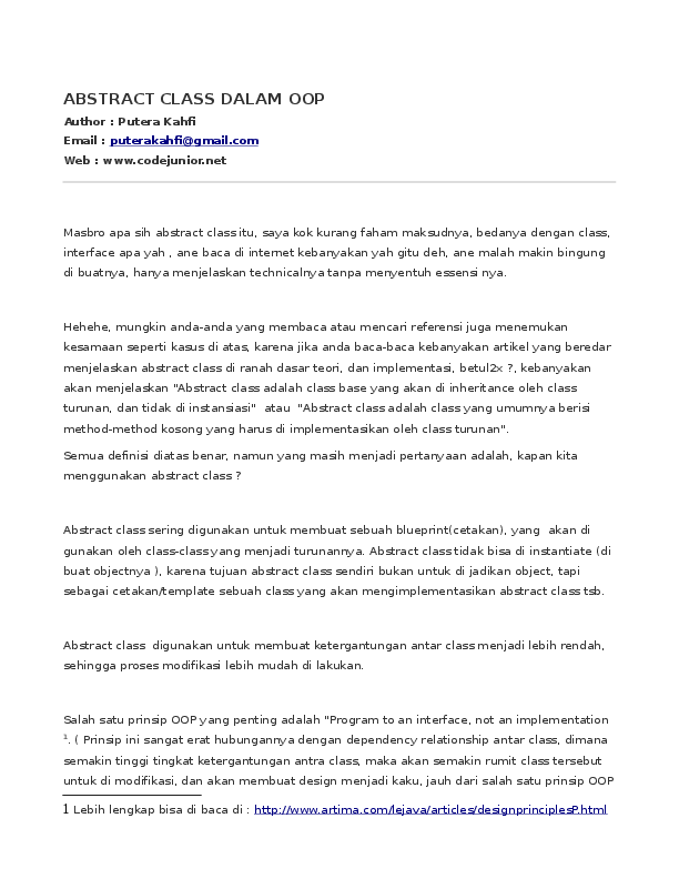 Pdf Konsep Dasar Oop Abstract Class