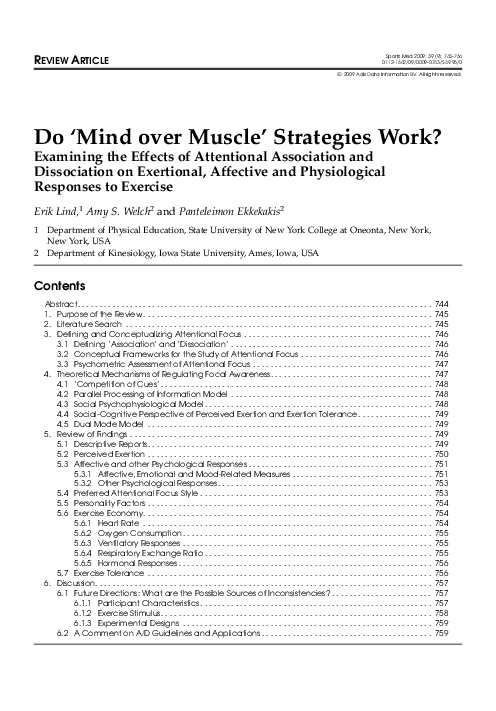 (PDF) Do 'Mind over Muscle' Strategies Work? Examining the Effects of ...