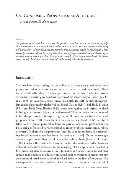(PDF) On Confusing Propositional Attitudes