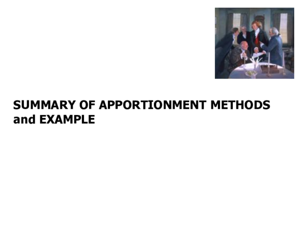 (PDF) SUMMARY OF APPORTIONMENT METHODSand EXAMPLE