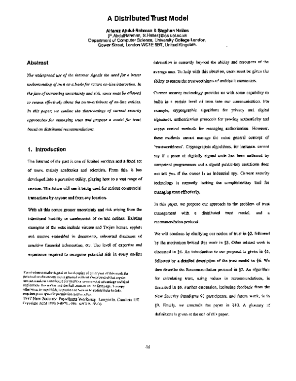 (PDF) A distributed trust model