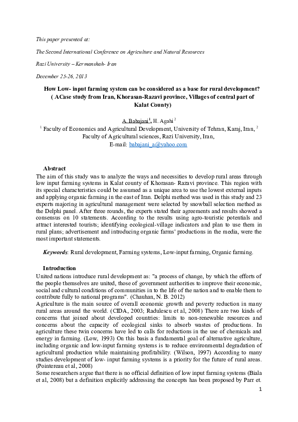 (DOC) How Low- input farming system can be considered as a base for ...