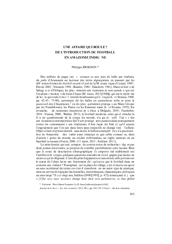 Une affaire qui roule. L’introduction du football dans les sociétés ...