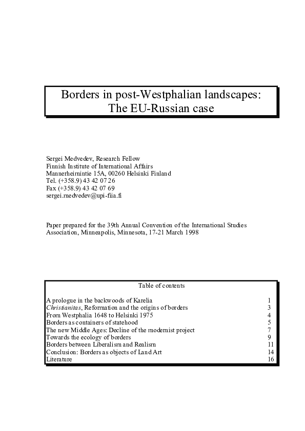 (DOC) Subregionalism in Northeast Asia:: A Post-Westphalian View