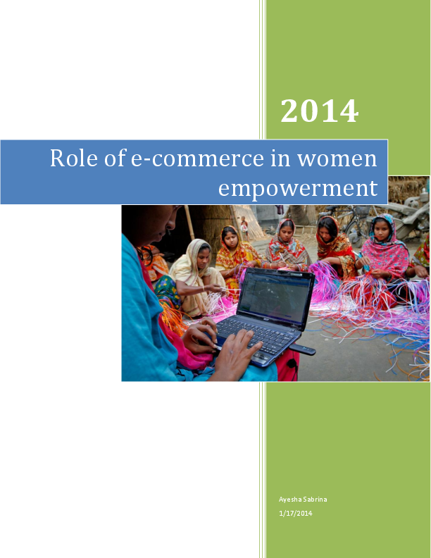 (DOC) Role of e commerce in women empowerment